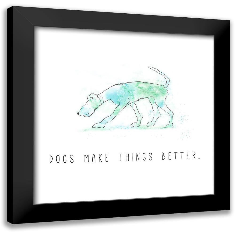 JMB Designs 12x12 Black Modern Framed Museum Art Print Titled - Dogs ...