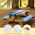 Beach Palm Picnic Table Cover with Bench Covers Tree Summer Ocean Blue ...