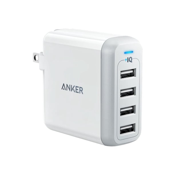 Anker PowerPort 4 - Power adapter - 40 Watt - 8 A - IQ - 4 output ...
