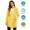 LOMON Women's Lightweight & Wind Resistant Rain Jacket with Hood, Active Outdoor Raincoat (M ...
