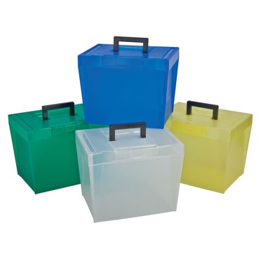 Storex Portable Document Organizer Box, Office File Storage with Lid ...