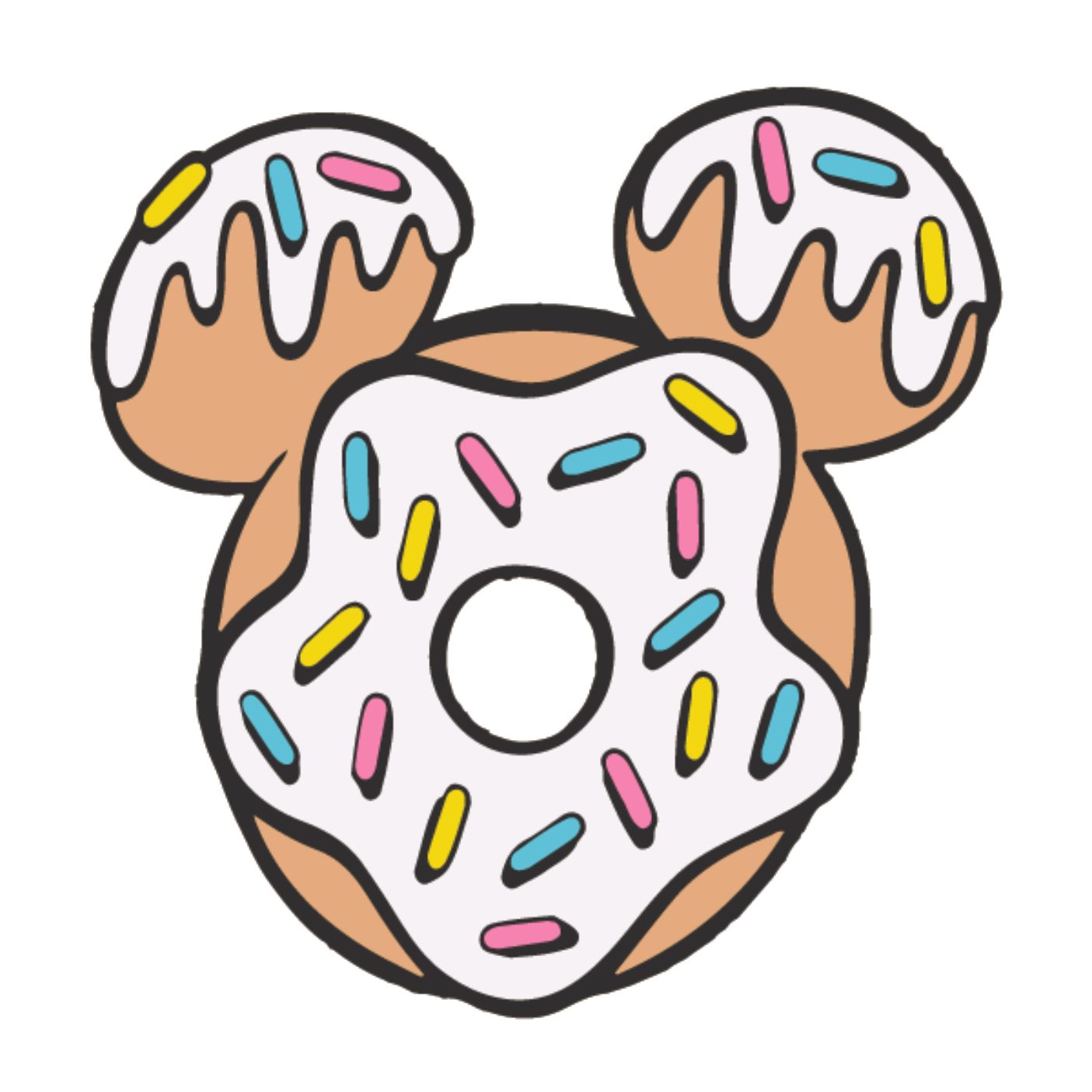 Mickey Doughnut Walt Disney Cartoon Character Art Vinyl Decors Sticker