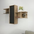 Olida 57'' Wide Slim Wall Cabinet with Storage, 2 Shelves, Walnut Black ...