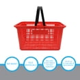 SSWBasics Red Shopping Basket with Durable Handle for Groceries and ...