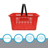 SSWBasics Red Shopping Basket with Durable Handle for Groceries and ...