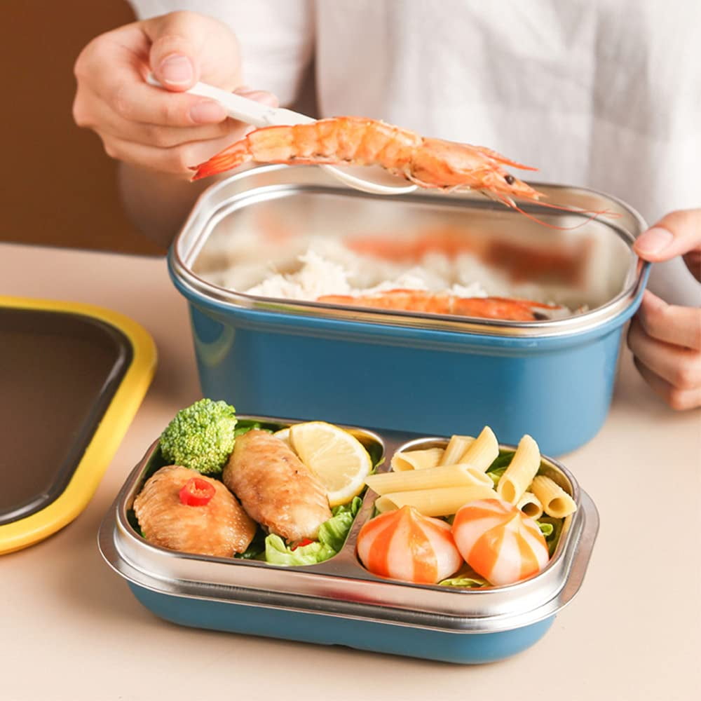 Portable Stainless Steel Student Compartment Sealed Lunch Box Food ...