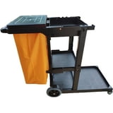 Simpli-Magic, Janitorial Cart, Black, 3 Shelves, 25-Gallon Waste ...