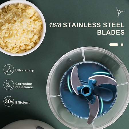 Manual Food Chopper Manual Fruit And Vegetable Chopper With 3 Stainless ...