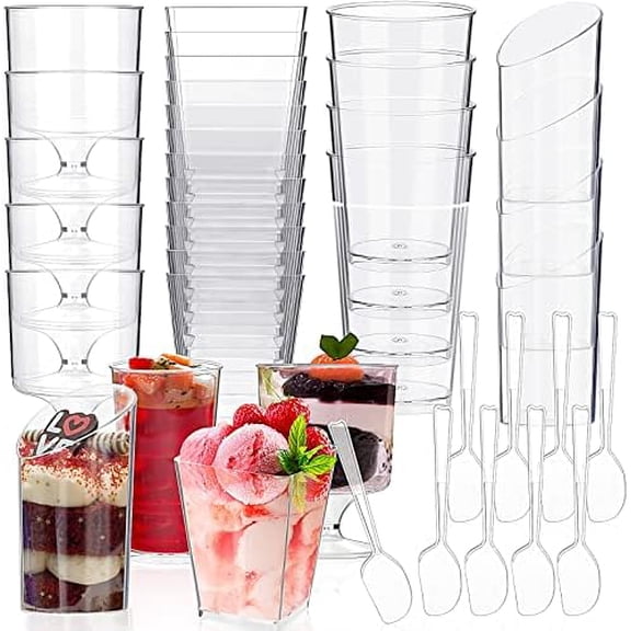 Salad Appetizer Cups Dressing Mini Bottles Forks Set for Food Display ...