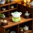 3 Pcs Mini Ceramic Rotating Teapot Decor, Crystalline Glaze Tea ...
