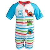 Sesame Street Elmo Grover Big Bird Toddler Boys Zip Up Sunsuit Rash ...