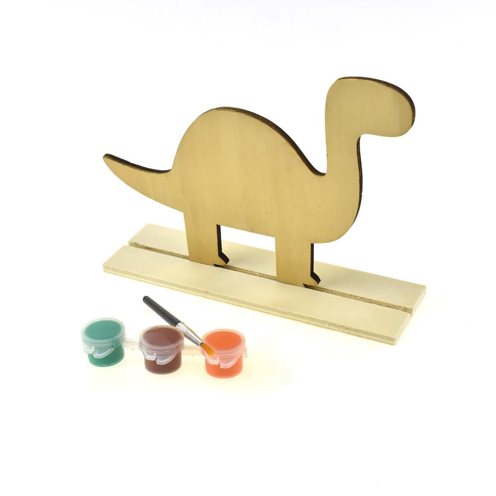 DIY Dinosaur Wood Stand-Up Crafty Kids Kit, Natural, 7-Inch - Walmart.com