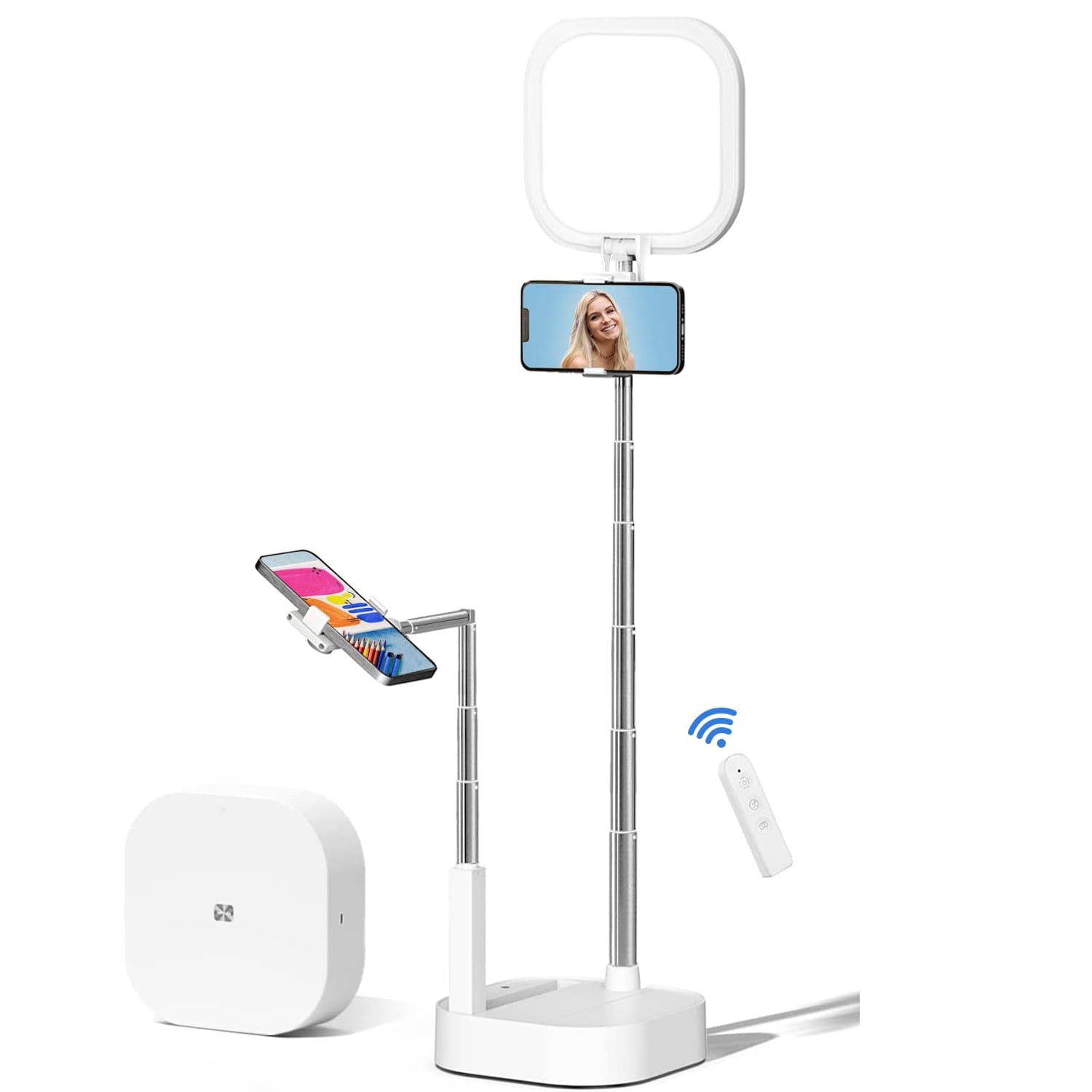 Selfie Double Stand 360° Rotation with Phone Holder, Rechargeable ...
