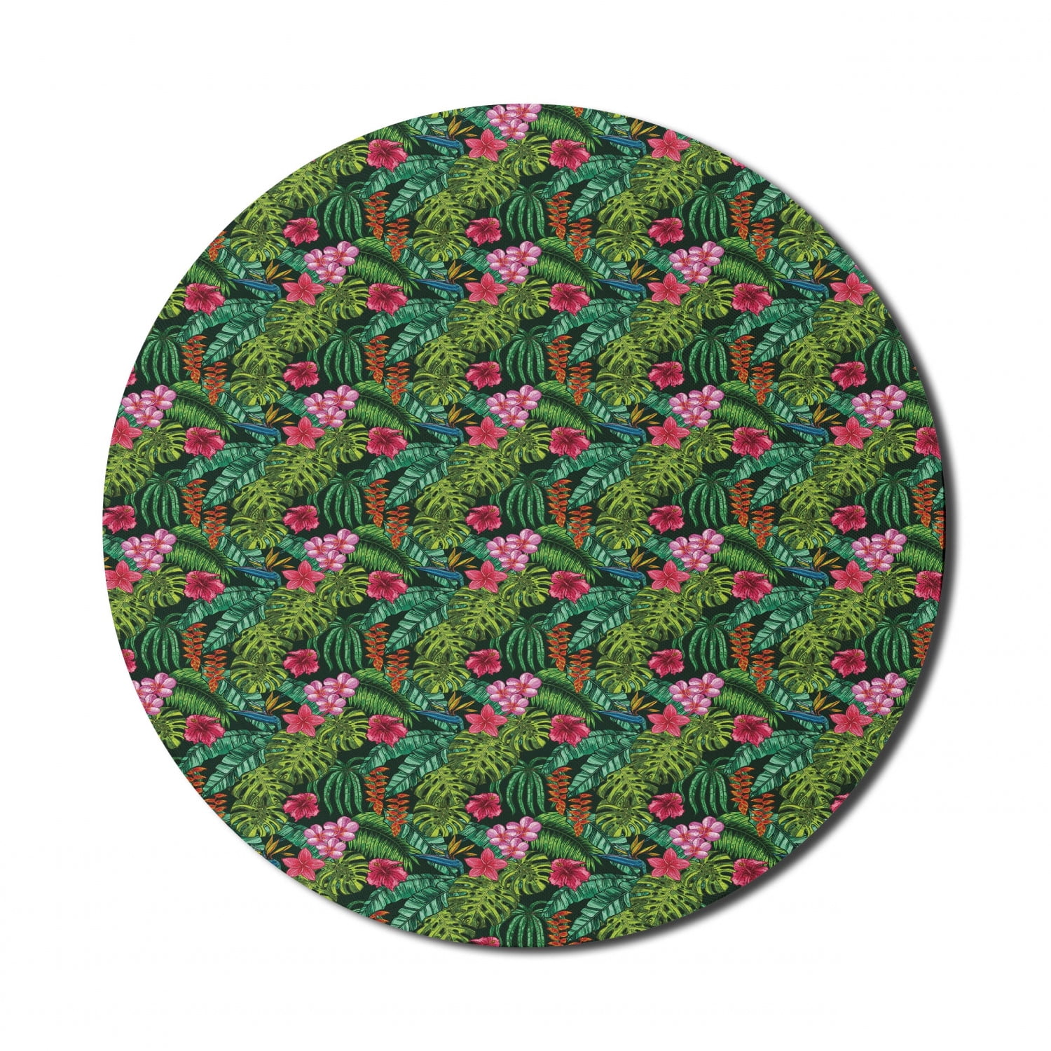 Exotic Mouse Pad for Computers, Hibiscus Plumeria Palm Leaves Monstera ...
