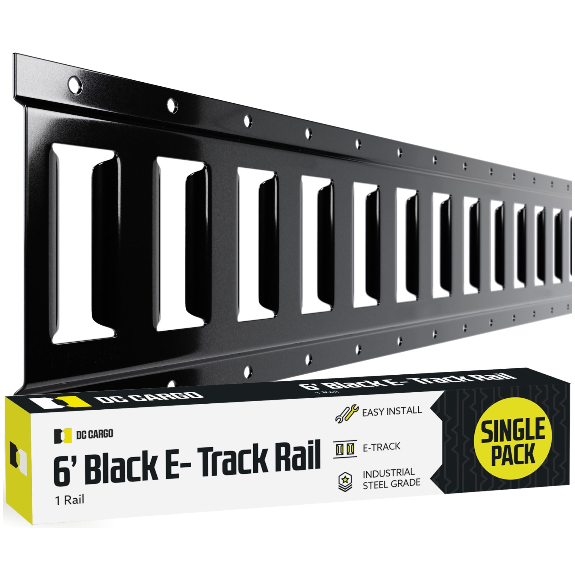 DC Cargo Etrack Rails 6' Horizontal Black Powder Coated E Track Rail ...