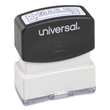 Universal Message Stamp, SCANNED, Pre-Inked One-Color, Blue -UNV10157 ...