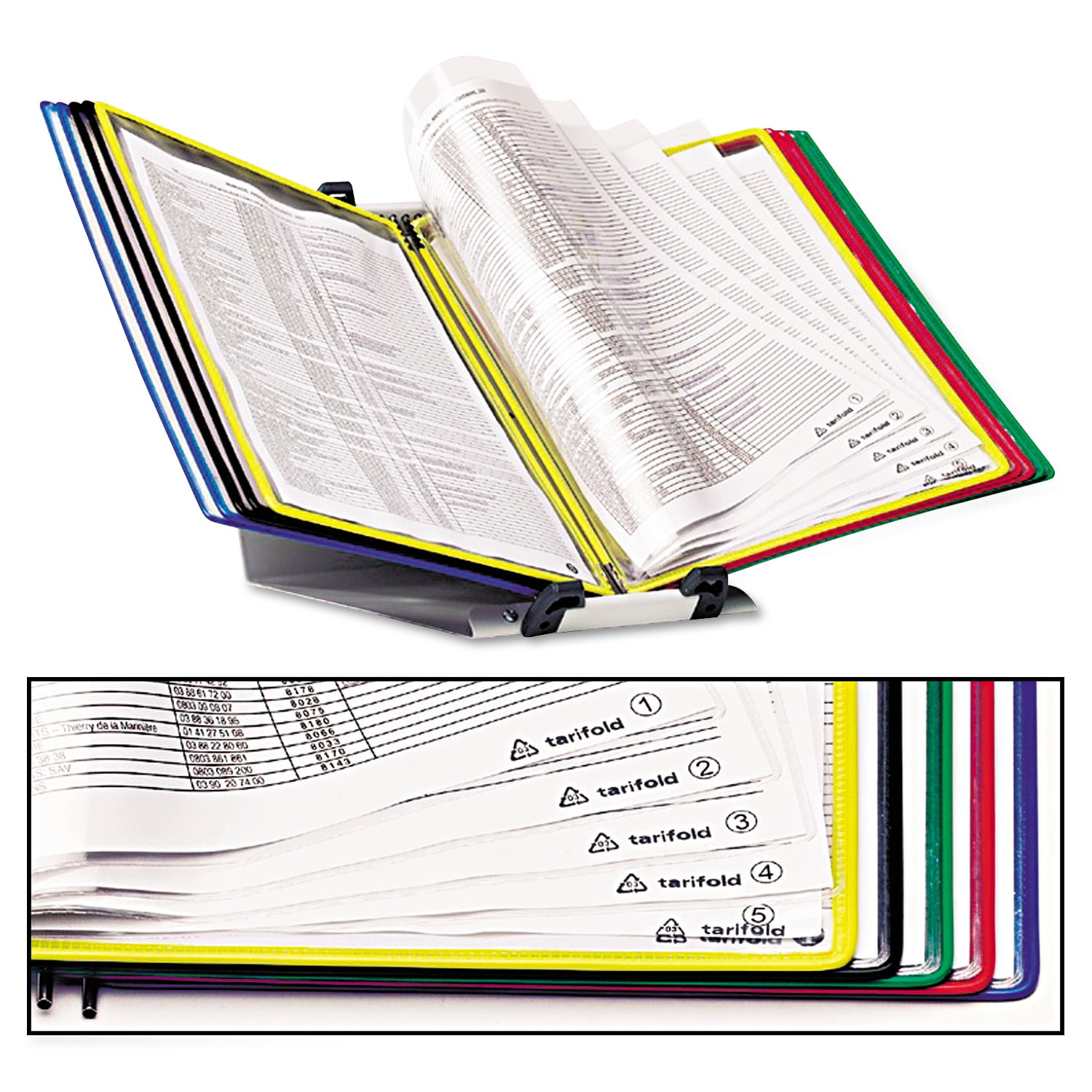 Tarifold, Inc. Foldfive Desk Unit w/Display Pockets, 10 Pockets, 5 Tabs ...