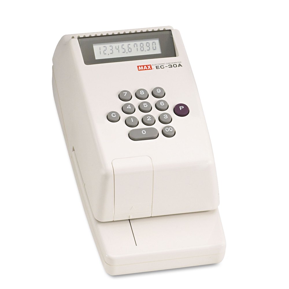 Max Usa Corp. Electronic Checkwriter, 10-digit, 4-3/8 X 9-1/8 X 3-3/4 ...