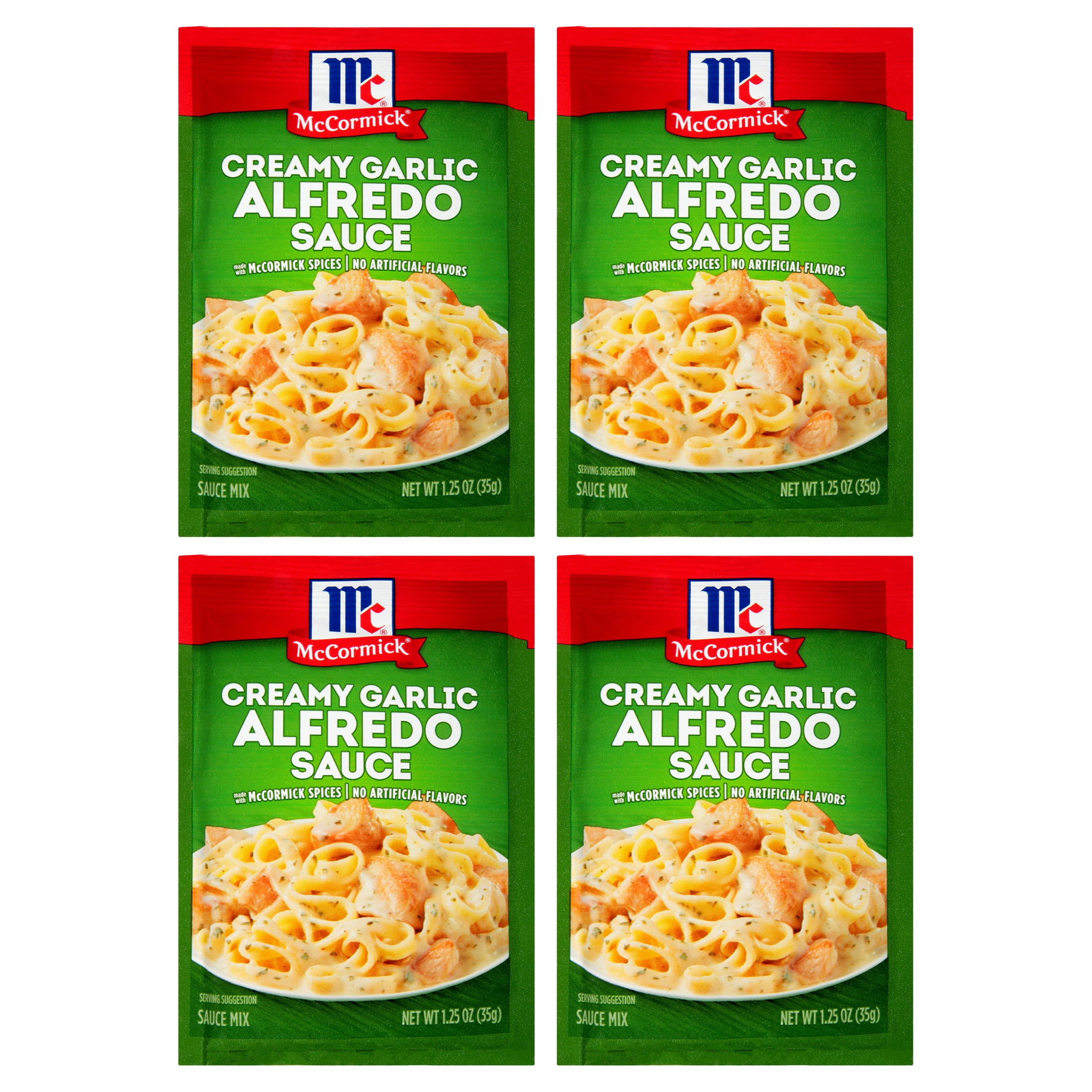 (4 pack) McCormick Alfredo Sauce Mix - Creamy Garlic, 1.25 oz Pasta Sauces - Walmart.com