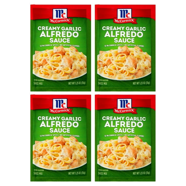 (4 pack) McCormick Alfredo Sauce Mix - Creamy Garlic, 1.25 oz Pasta ...