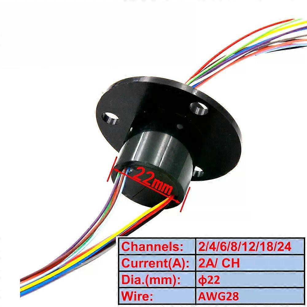 Electric Slip Ring 22mm 2/4/6/8/12/18/24 Channel 2A Slip Ring Rotary ...
