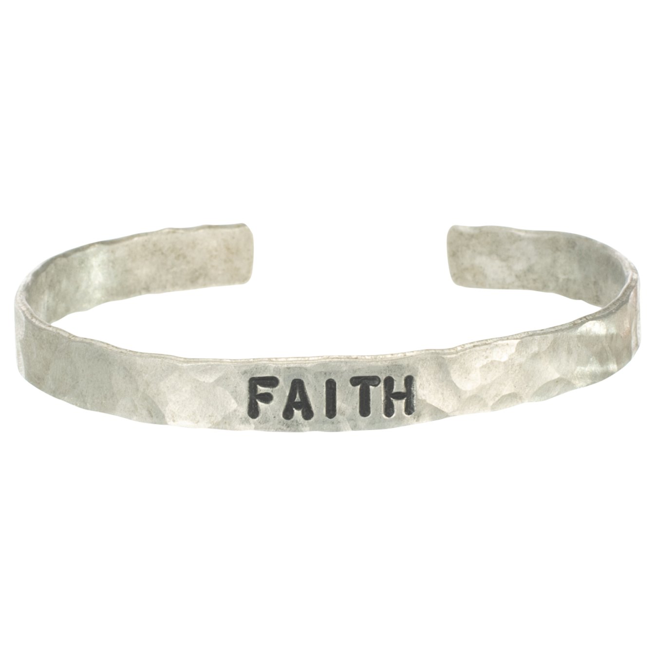 Faith Silver Tone One Size Fits Most Smooth Aluminum Women's Cuff ...