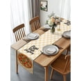 Burlap Table Runner 48 Inches Long, Cartoon Pizza on Yellow Plaid Non ...