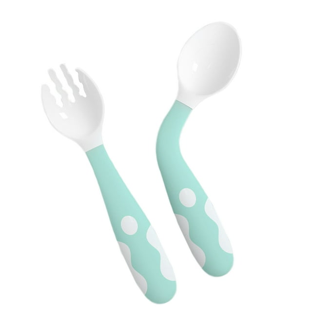 TureClos Baby Spoon Fork Set Kids Bendable Training Utensils Self-Feeding Learning Tableware ...