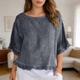 CONZONE T Shirts For Women Crew Neck Mid Sleeve Womens Shirts Solid ...