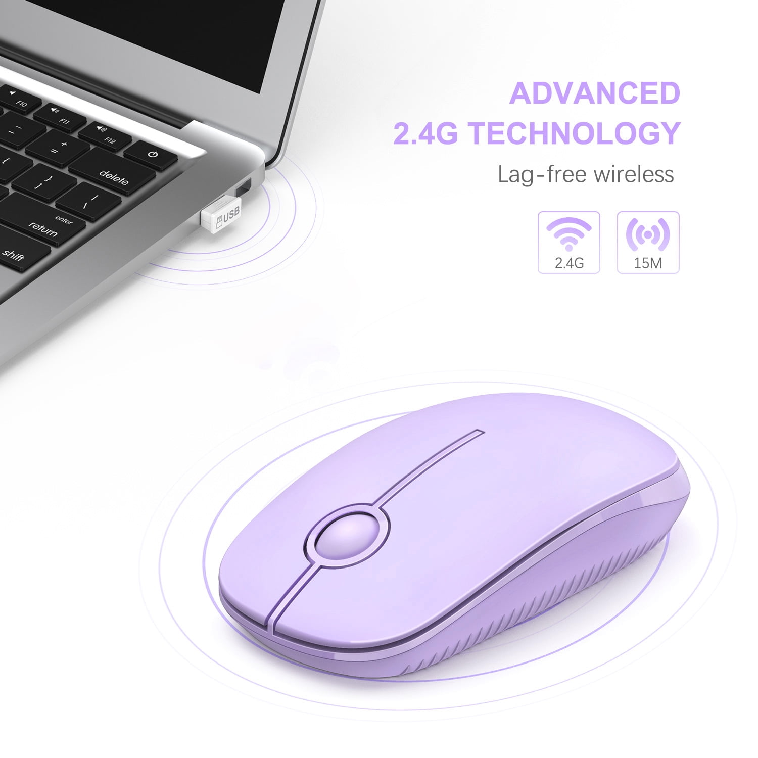 Wireless Mouse,2.4G Slim Portable Universal Computer Mice with Nano ...