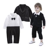 Bilo Baby Boy Tuxedo Romper and Jacket 2-pc Formal Wear Suit (12-18 ...