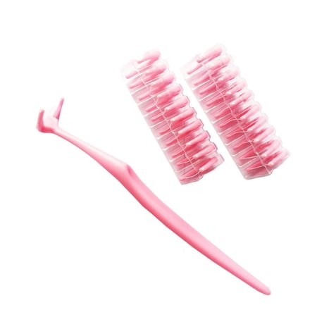 Reusable Floss Holder Dental Flosser Handle 20 Refill Heads (Pink ...