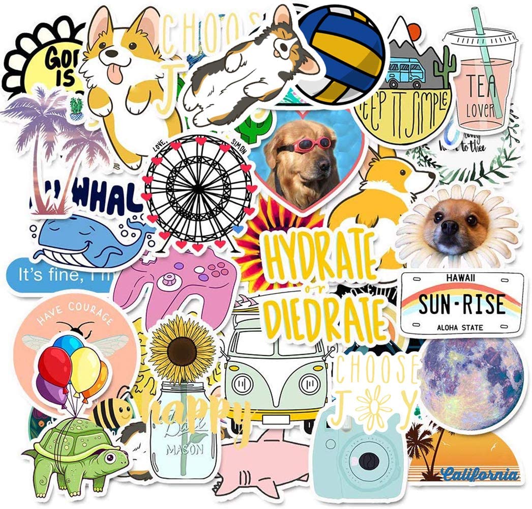 Stickers for Water Bottles,| Big 50-Pack|Cute,Aesthetic,Trendy Stickers ...
