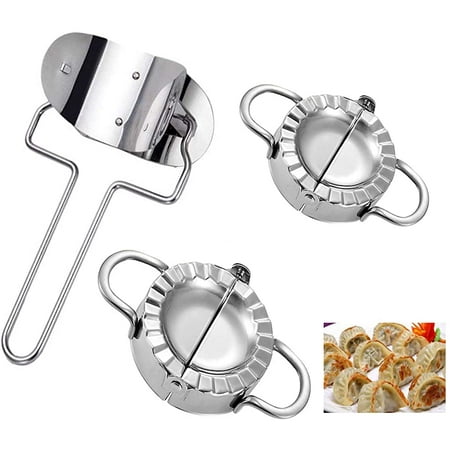 ALmi 3PCS Dumpling Maker and Cutter, Stainless Steel Dumpling Ravioli ...