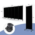 YASRKML 6FT 6 Panel Rolling Room Divider, Folding Privacy Screens with ...