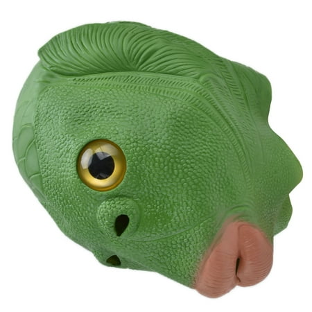 QIILU Cosplay ,Cute Fish Head Fnnuy Animal Cosplay Prop Latex Costume ...