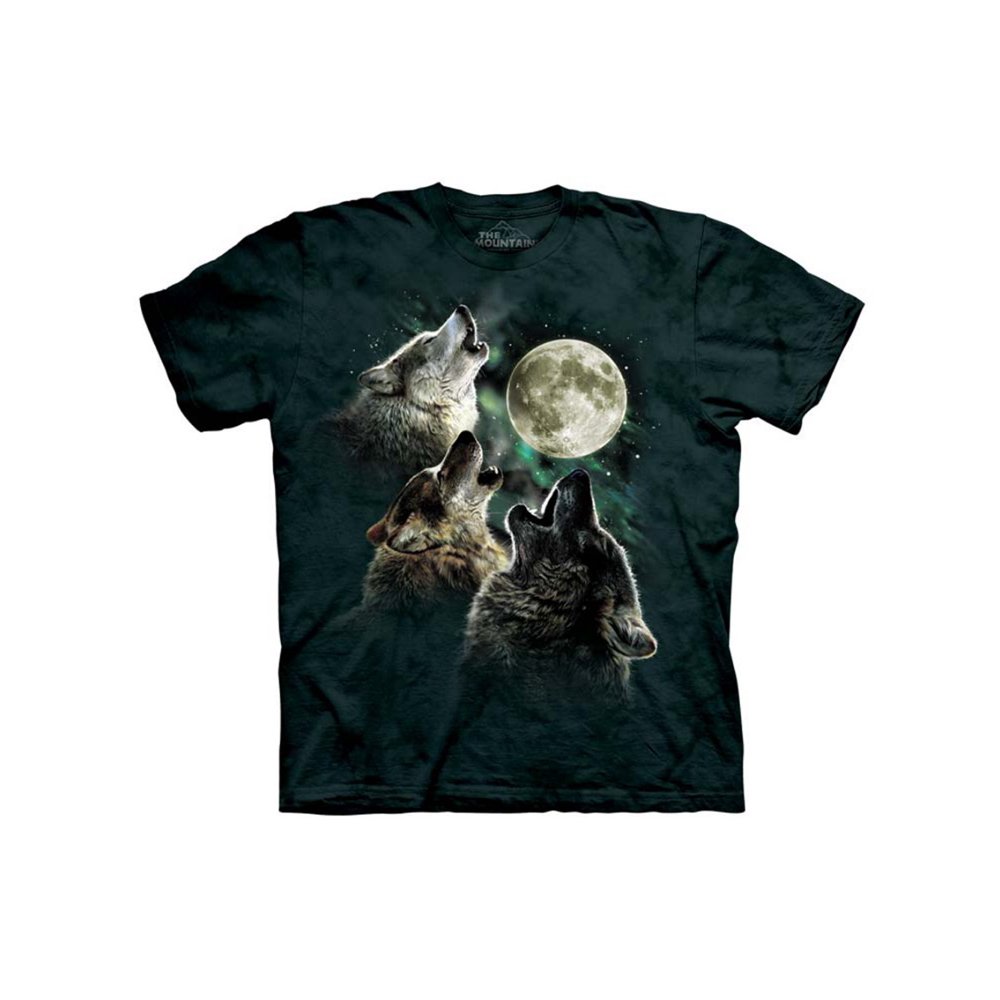 The Mountain - Green 100% Cotton Three Wolf Moon Novelty T-Shirt ...