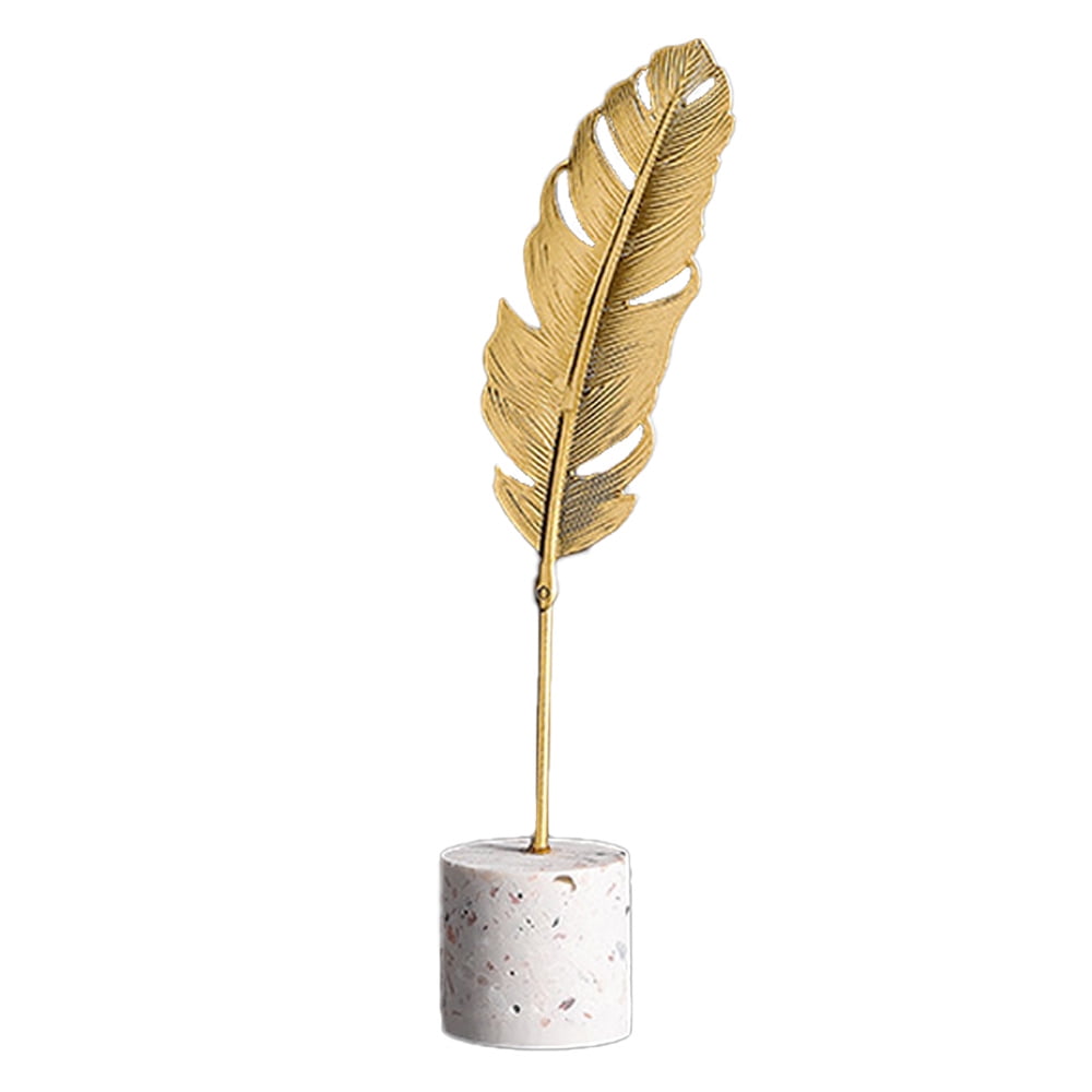 Modern Leaf Statues Metal Sculpture Desktop Ornaments Home Office ...
