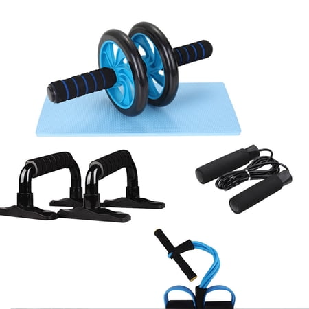 Abdominal Wheel Set Jump Rope Pedal Leg Puller Push-up Bracket Fitness ...