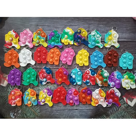 8 Packs Rainbow Pop Fidget Sensory Toy, Mini UFO Pop Bubble Sensory ...