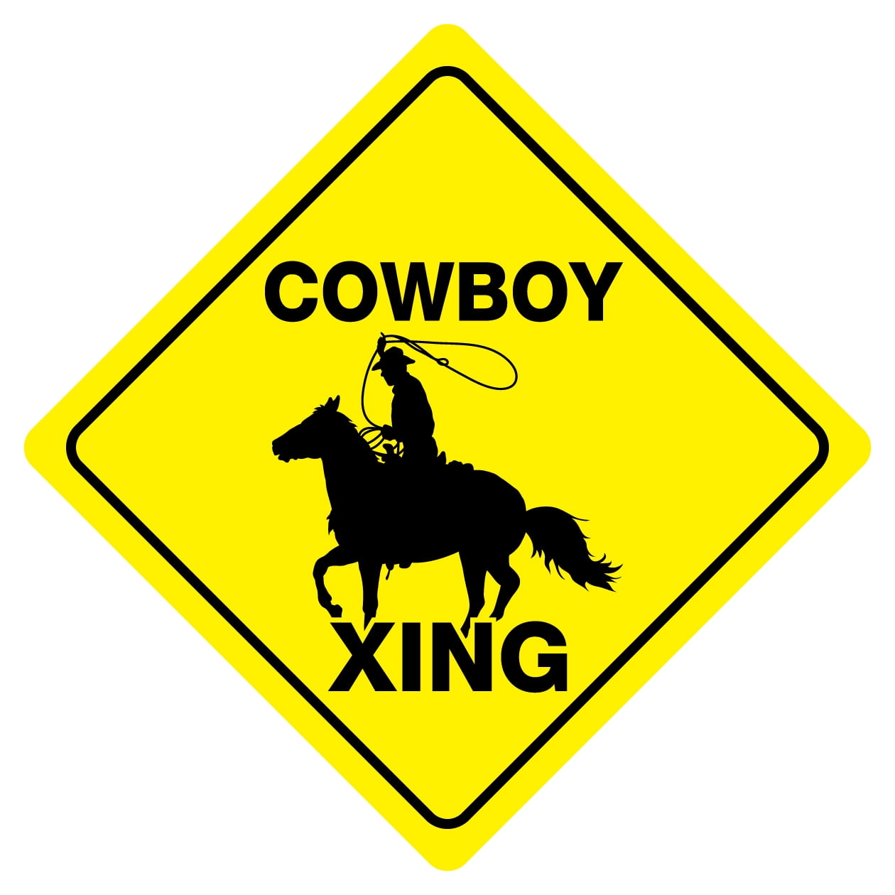 COWBOY CROSSING Funny Novelty Crossing Sign - Walmart.com