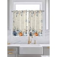 Blue Grey Pumpkins Fall Tier Curtains 45 Inches Long, Thanksgiving ...