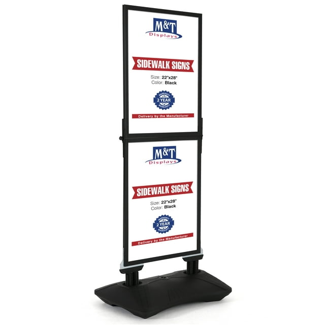 M&T Displays Windpro Slim 2 Tier 22x28 Inch Outdoor Pavement Sidewalk ...
