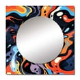 Designart "Feathered Tribal Paisley III" Abstract Square Mirror For ...