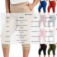 Cagogo Women Plus Size Capri Pants Elastic Waist Casual Solid Cropped ...