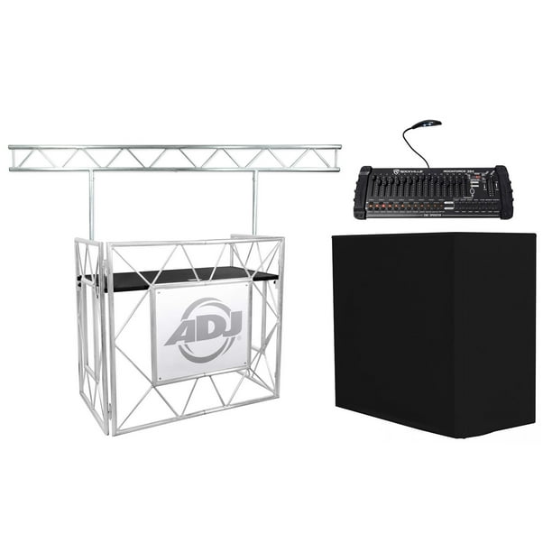 American DJ Pro Event Table II Foldable DJ Booth Facade+Truss+Scrim+DMX ...