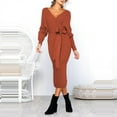 Womens Knit Sweater Dress Sexy Cocktail Batwing Long Sleeve Mock Wrap V