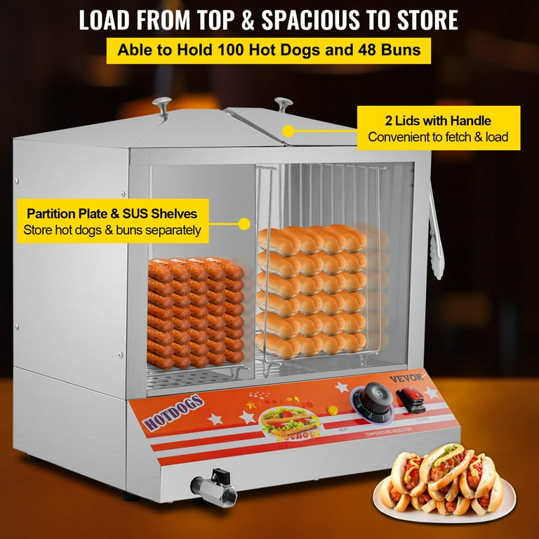 36L Bun And Hot Dog Warmer 36L Hot Dog Steamer & Bun Warmer – Electric ...