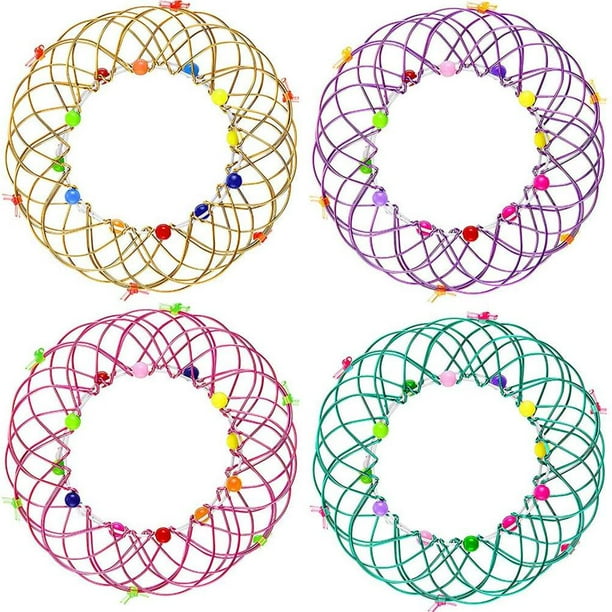 ZheElen 4 Pieces Flower Basket Wire Toys Handmade Stress Relief Ring ...