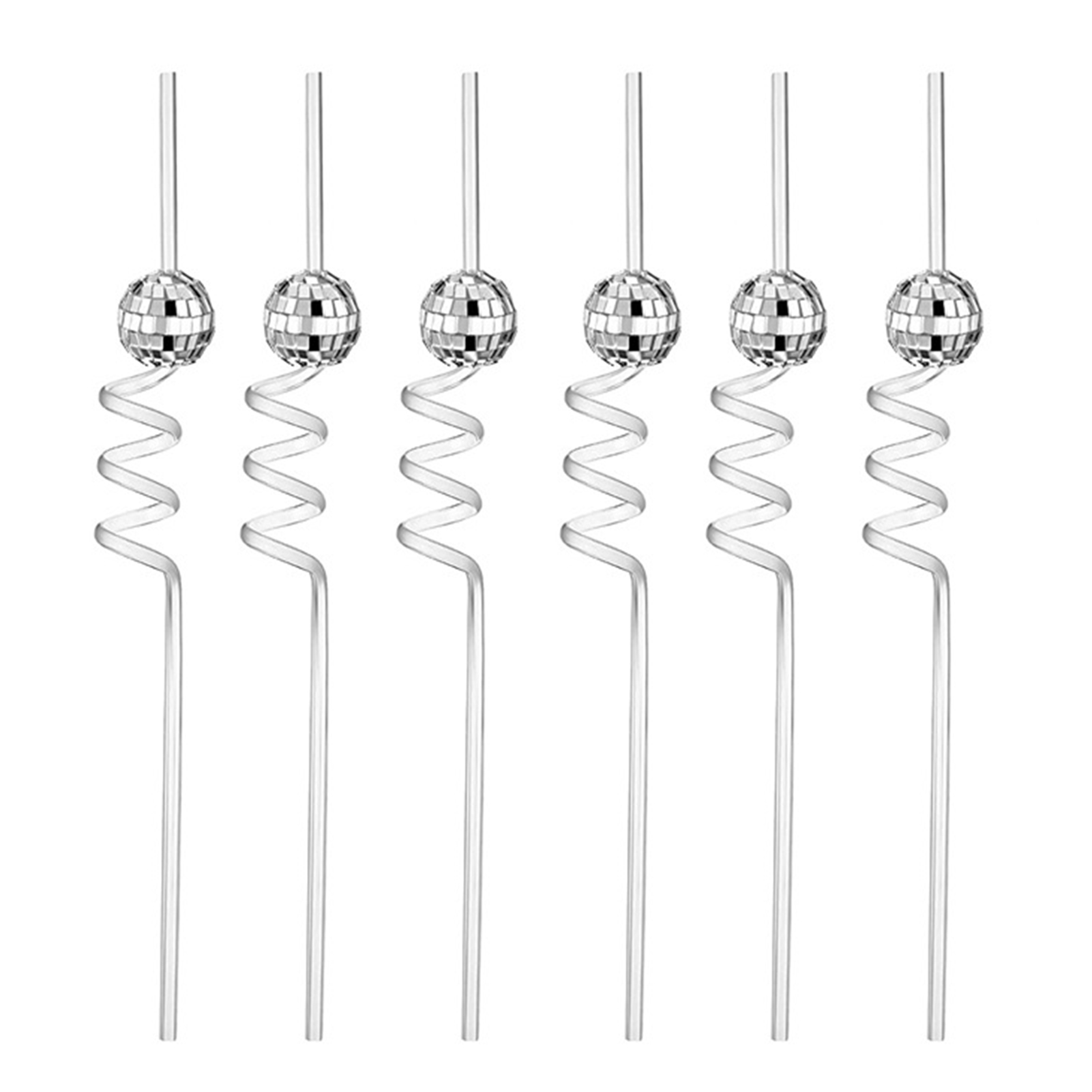 Disco Ball Straws, 6Pcs Drinking Straw Mini Ball Decorative Straws for ...